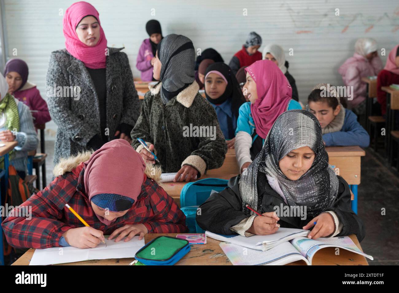 Girl s School Class in Refugee Camp Al Za atari. Girl s School Class in ...