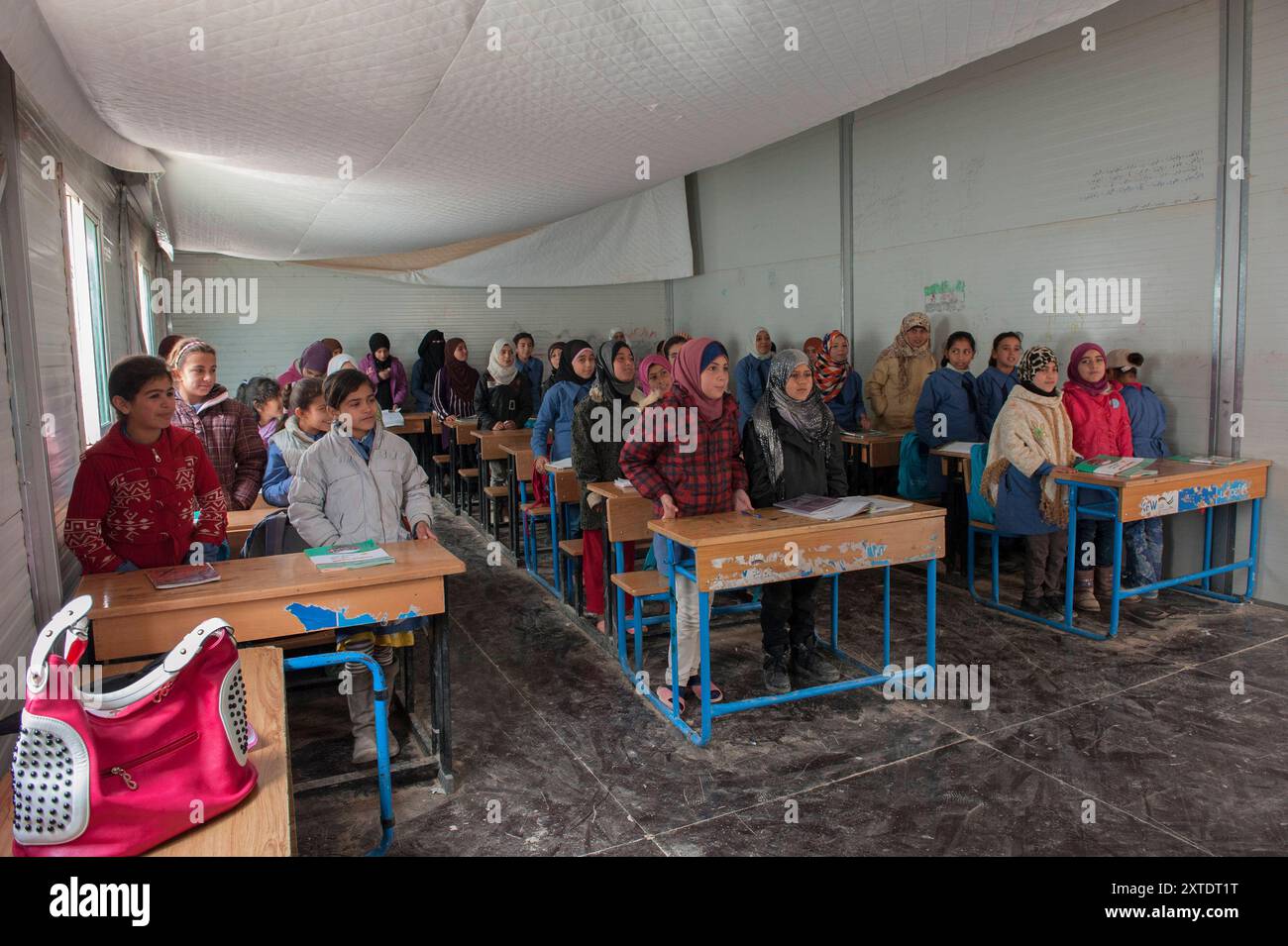 Girl s School Class in Refugee Camp Al Za atari. Girl s School Class in ...