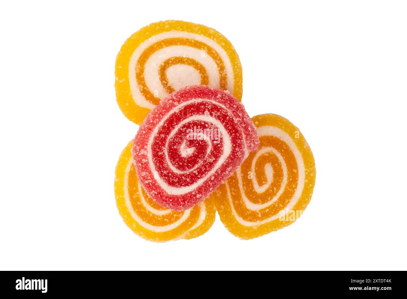 Jelly sweet candy roll isolated on a white background. Marmalade candy ...