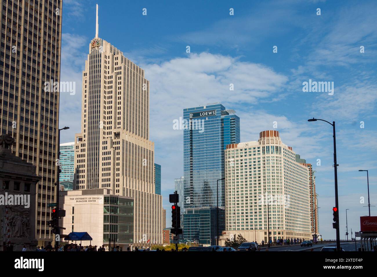 The Lower Chicago hotel, the NBC tower and Sheraton Grand Chicago ...