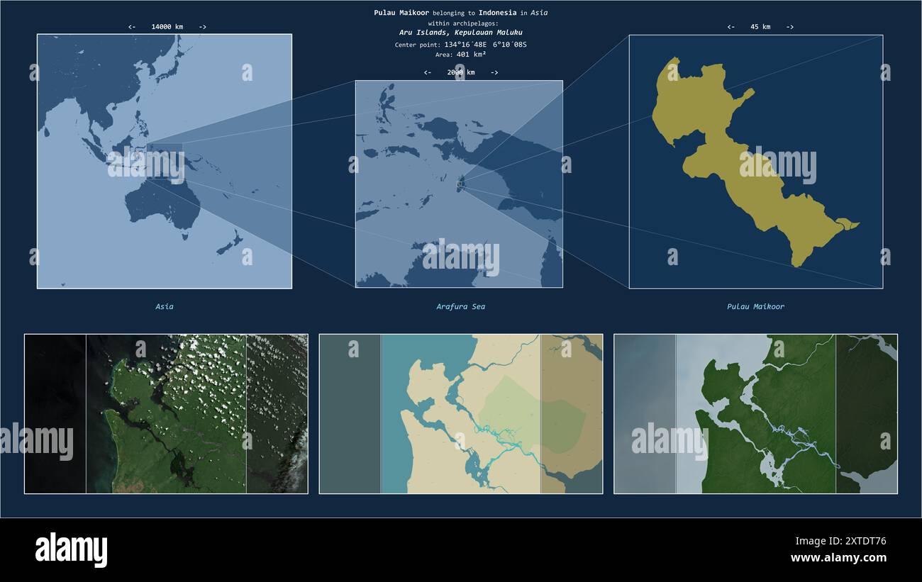 Pulau Maikoor in the Arafura Sea - belonging to Indonesia. Described ...
