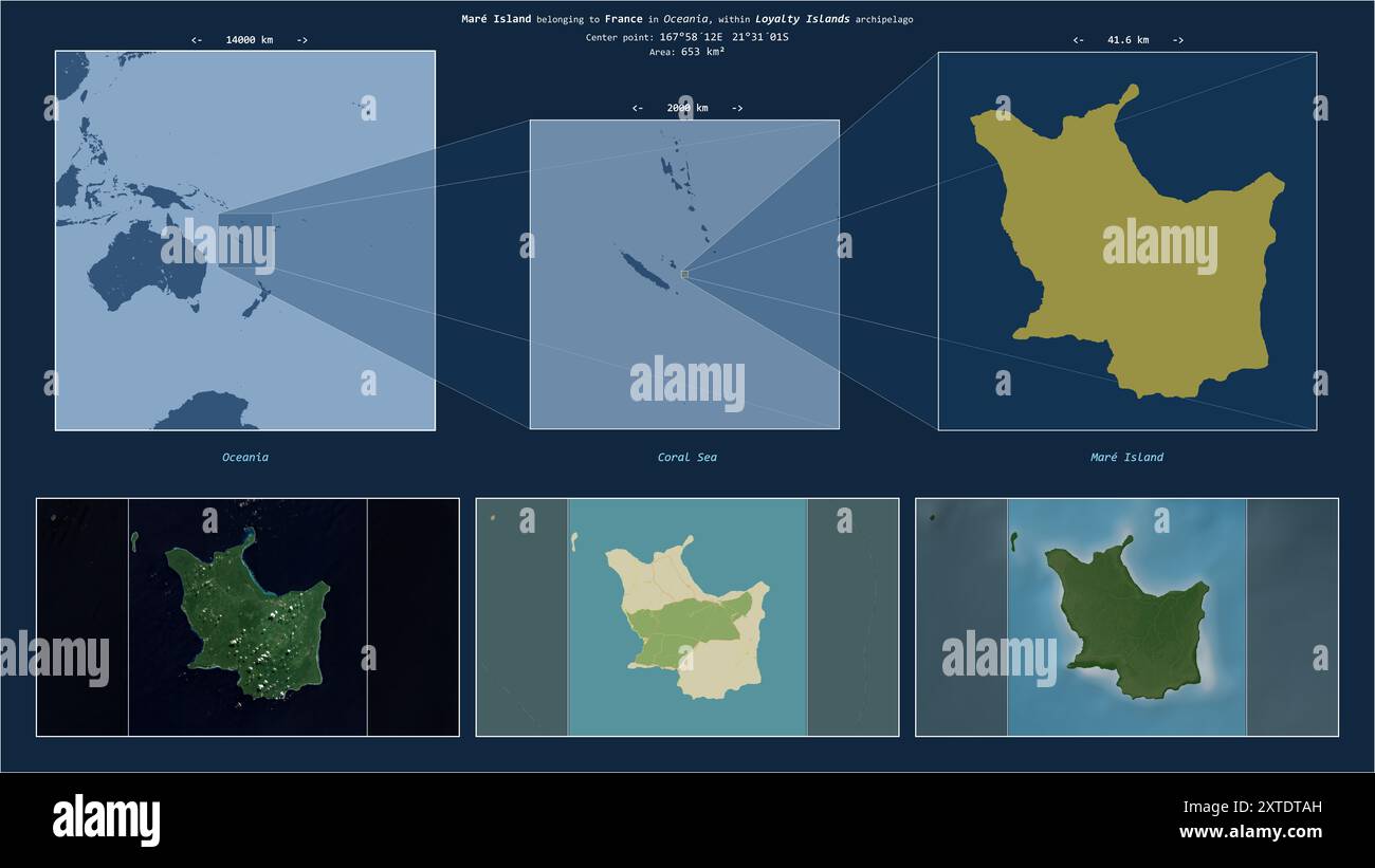 Mare Island in the Coral Sea - belonging to France. Described location ...