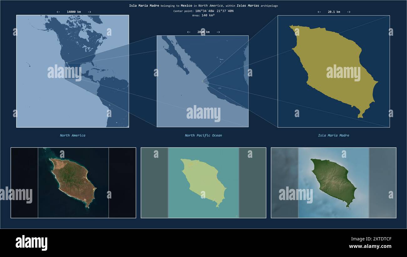 Isla Maria Madre in the North Pacific Ocean - belonging to Mexico ...