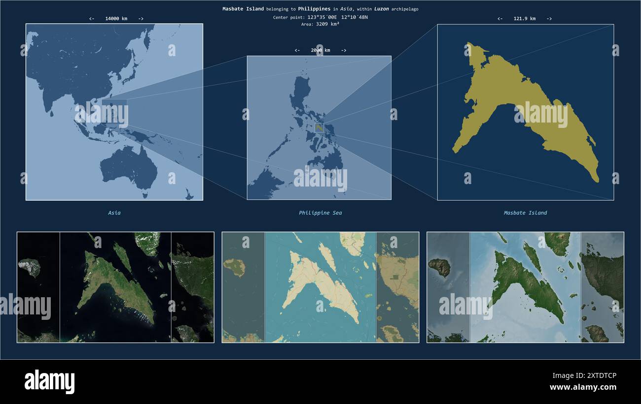 Masbate Island in the Philippine Sea - belonging to Philippines ...