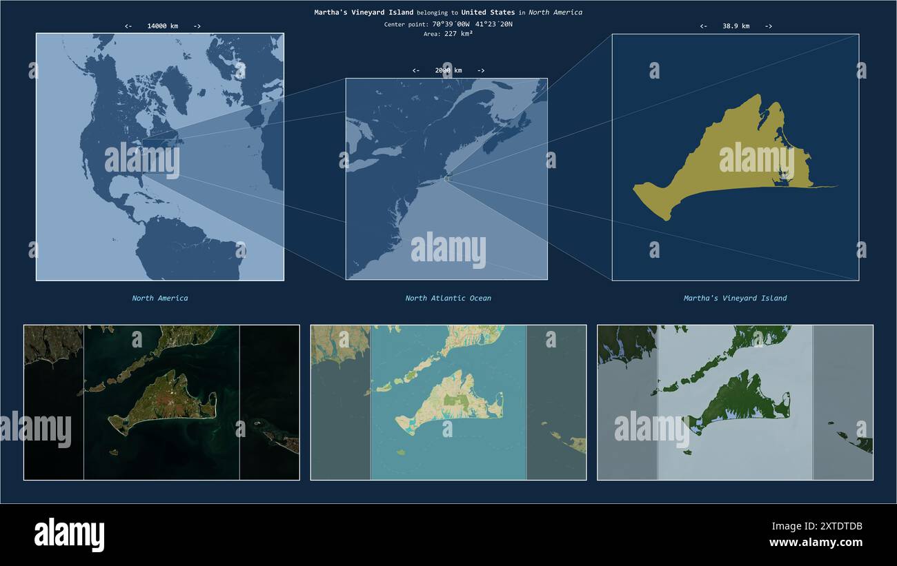 Martha's Vineyard Island in the North Atlantic Ocean - belonging to ...