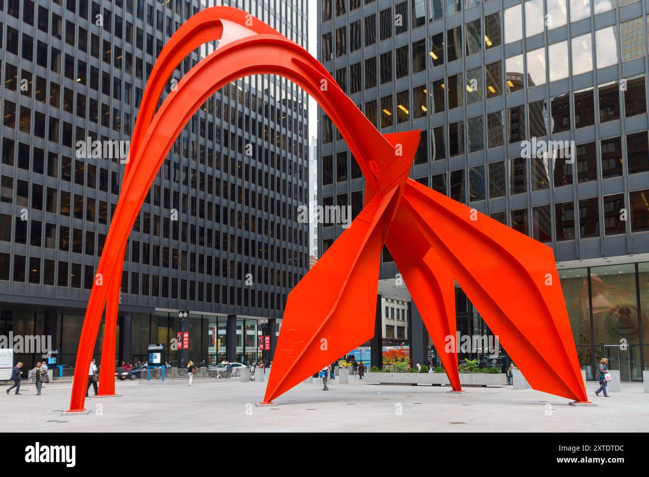 The Flamingo modern sculpture and the Modern Architecture Tower ...