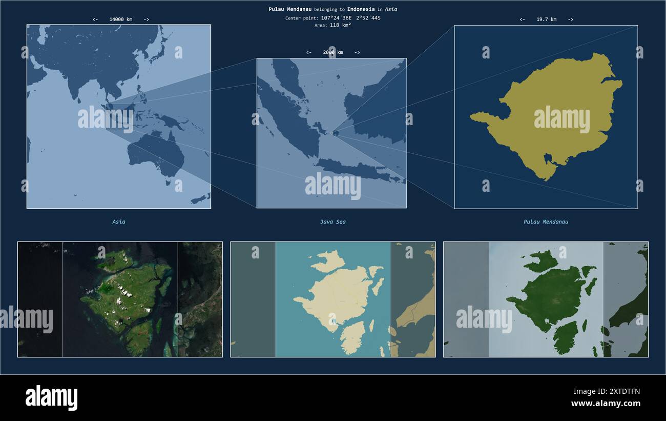Pulau Mendanau in the Java Sea - belonging to Indonesia. Described ...