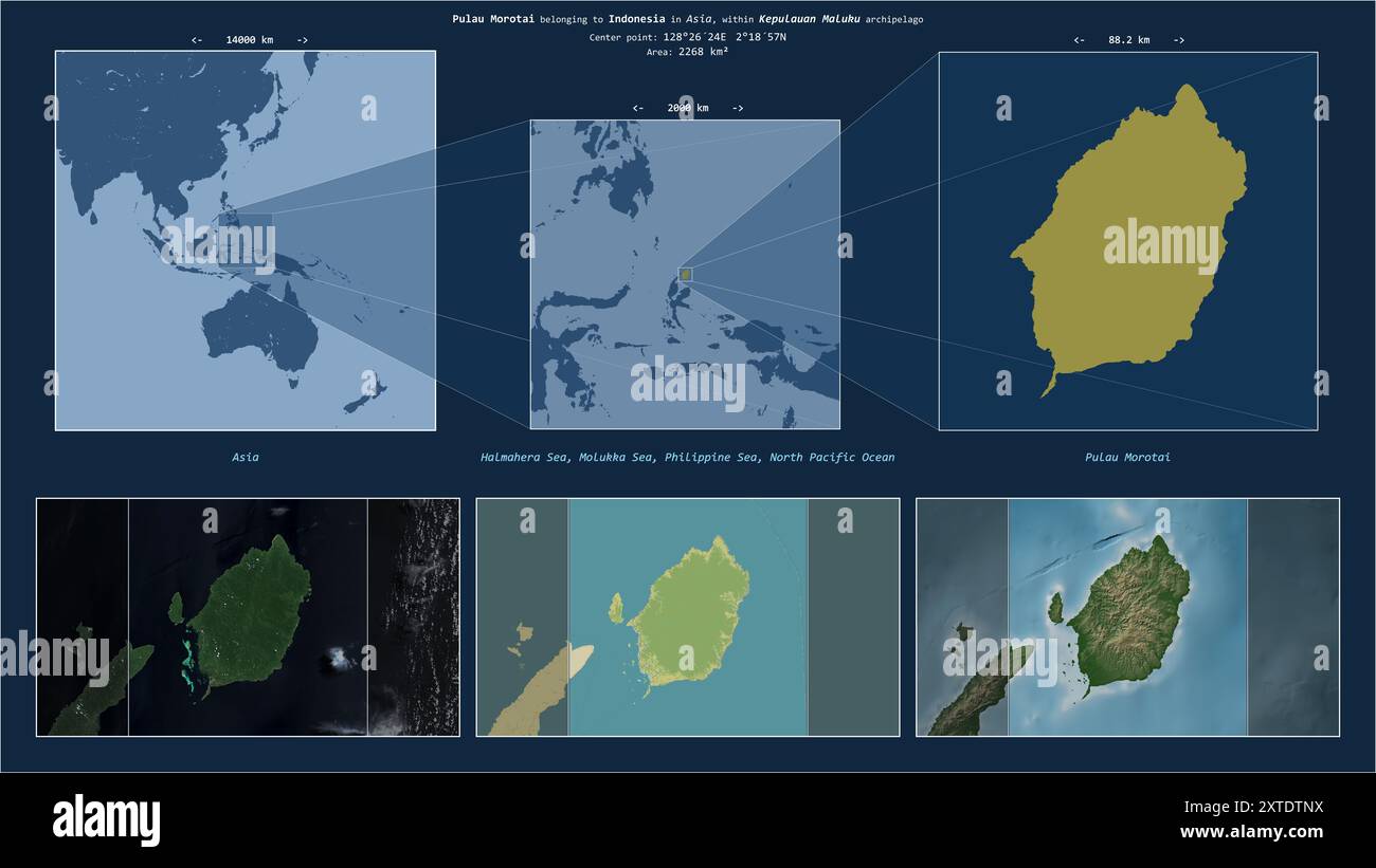 Pulau Morotai in the Molukka Sea - belonging to Indonesia. Described ...