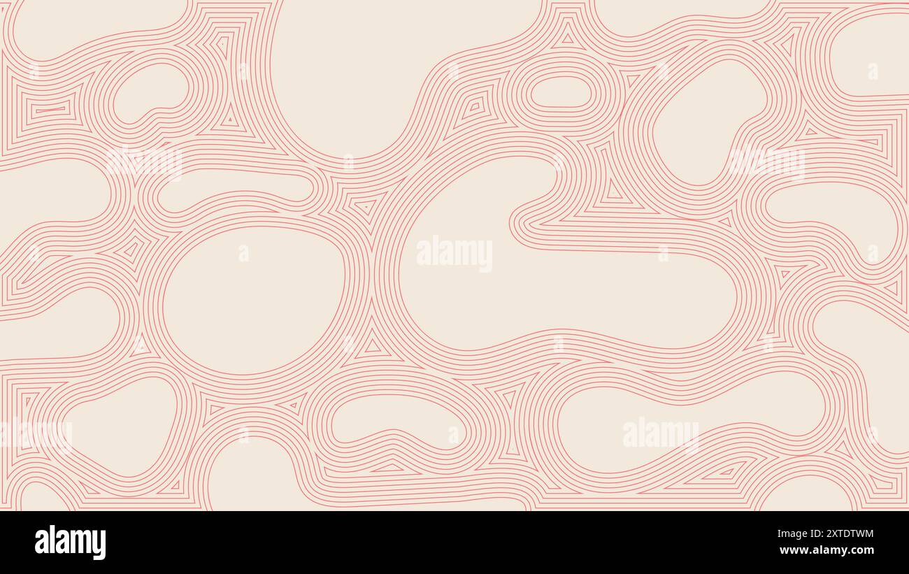 Abstract peach fuzz blob contour line pattern. Colorful vector ...