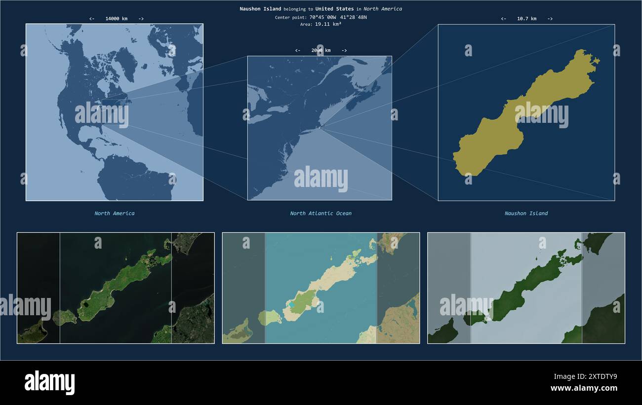 Naushon Island in the North Atlantic Ocean - belonging to United States ...