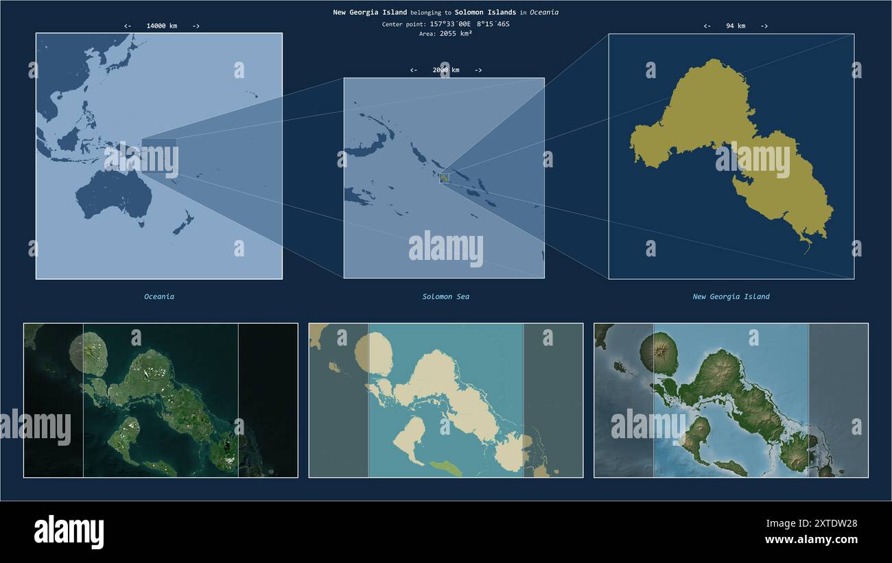 New Georgia Island in the Solomon Sea - belonging to Solomon Islands ...