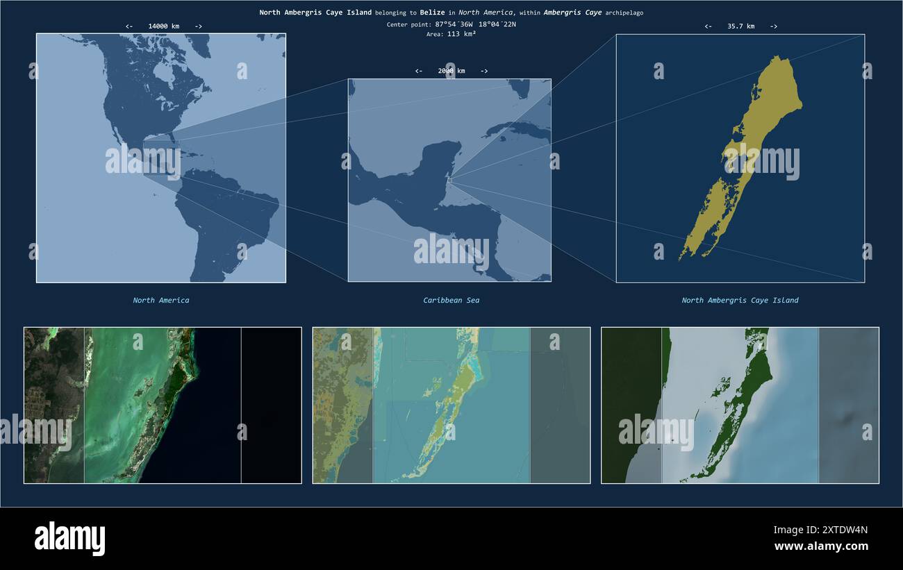 North Ambergris Caye Island in the Caribbean Sea - belonging to Belize ...
