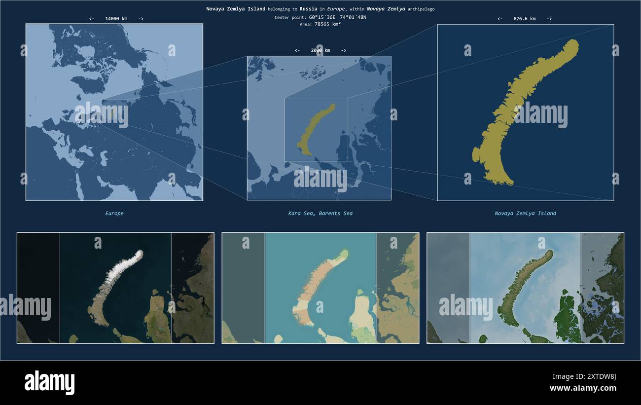 Novaya Zemlya Island in the Kara Sea - belonging to Russia. Described ...