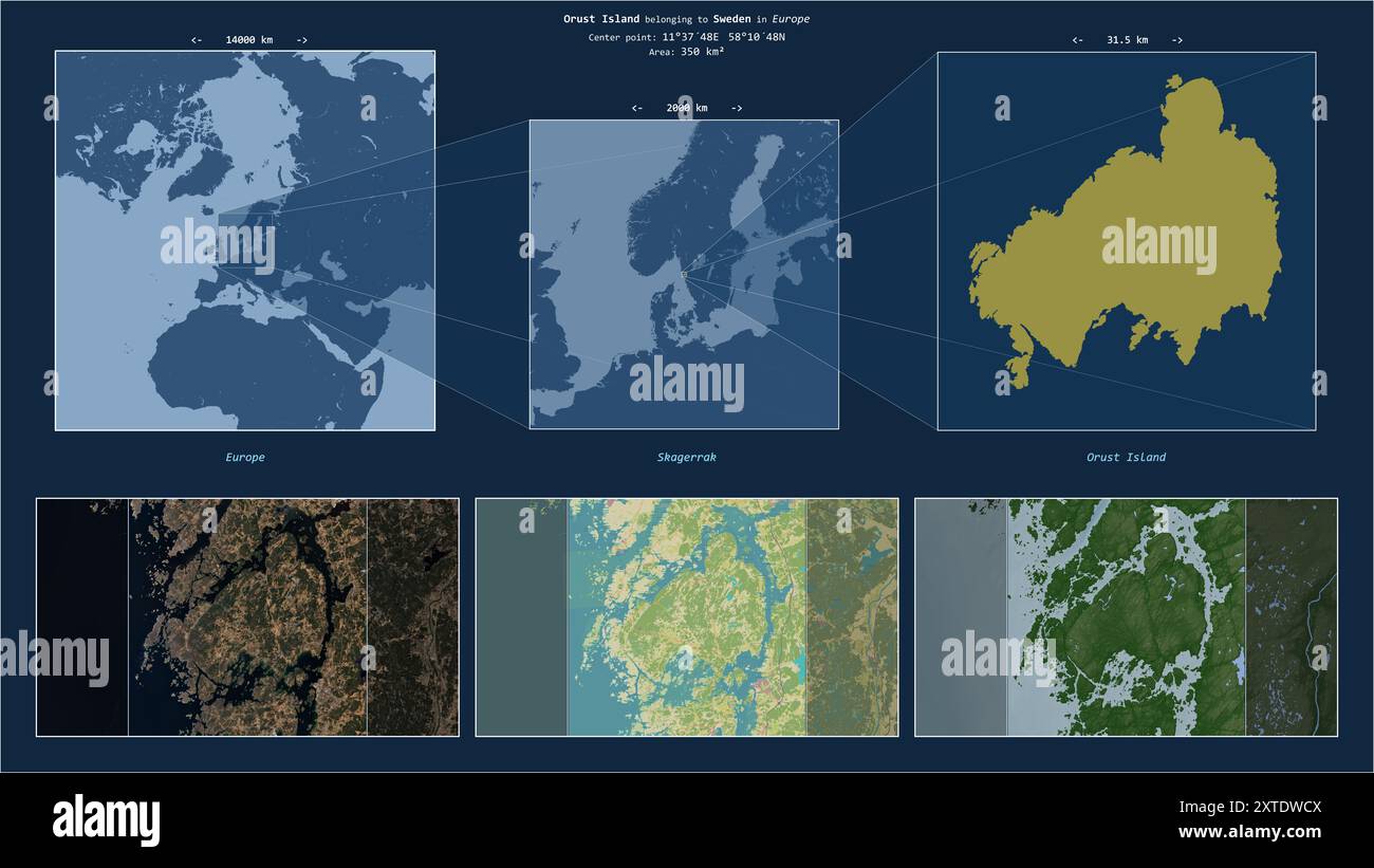 Orust Island in the Skagerrak - belonging to Sweden. Described location ...