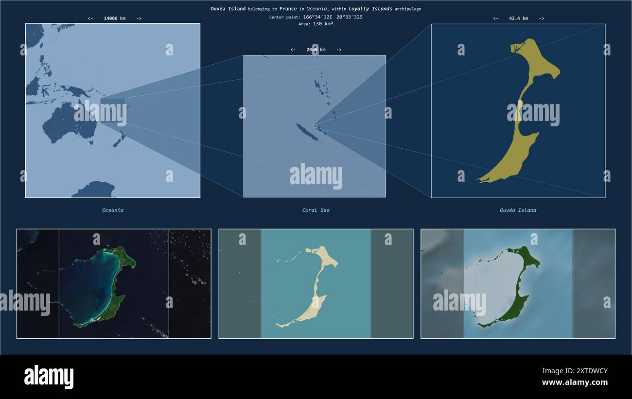 Ouvea Island in the Coral Sea - belonging to France. Described location ...