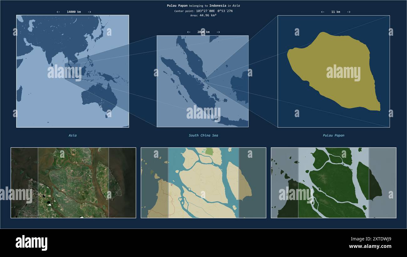 Pulau Papan in the South China Sea - belonging to Indonesia. Described ...