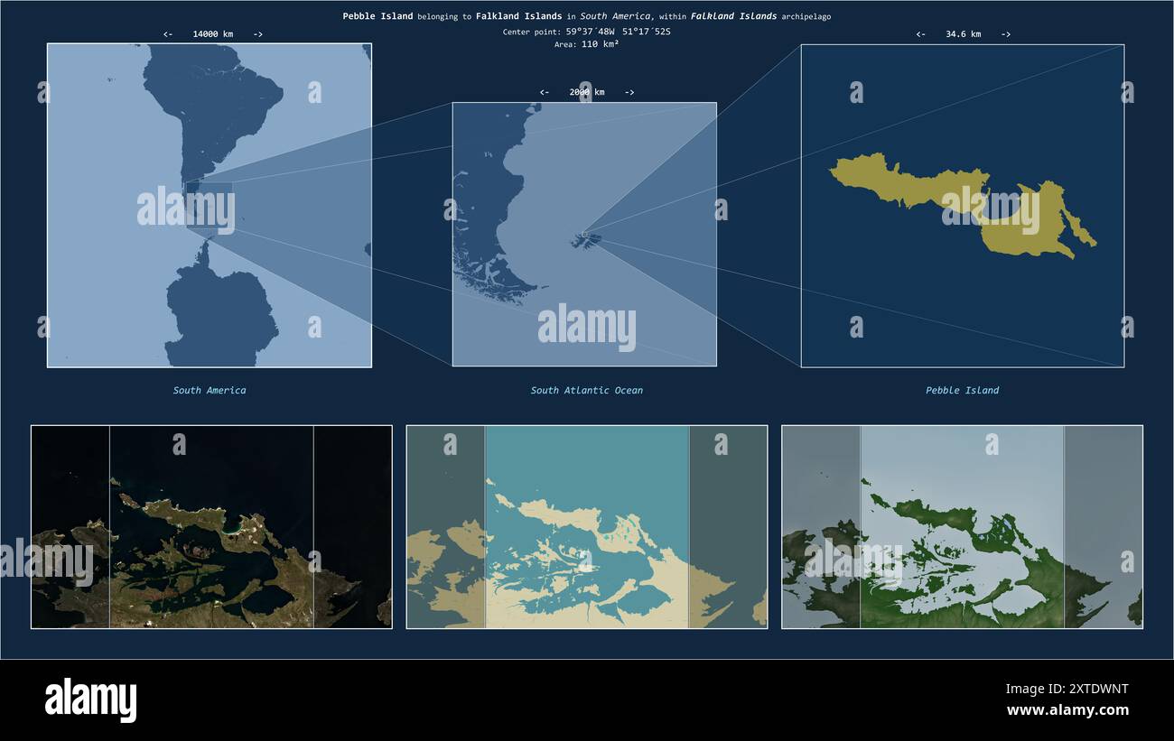 Pebble Island in the South Atlantic Ocean - belonging to Falkland ...