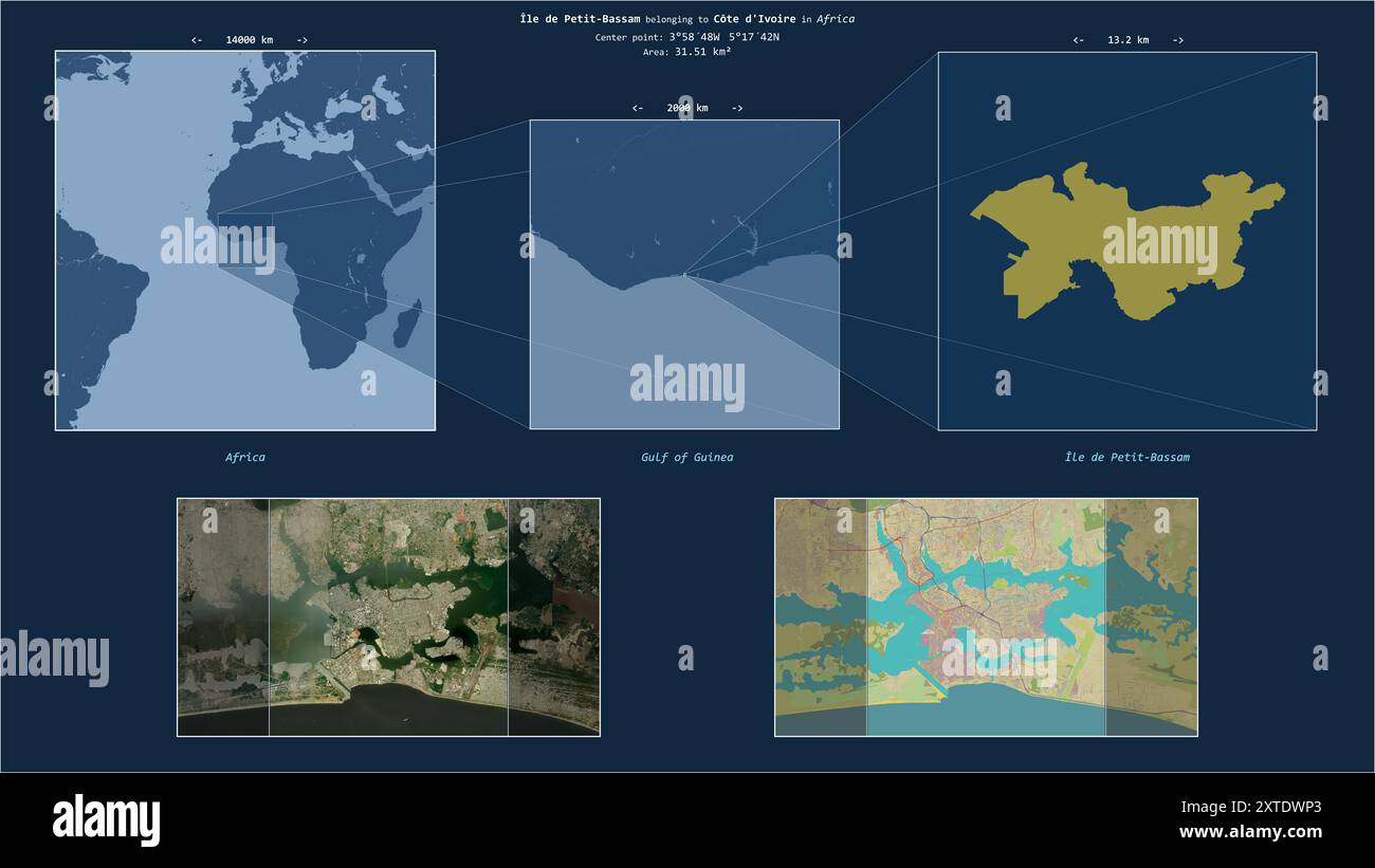 Ile de Petit-Bassam in the Gulf of Guinea - belonging to Cote d'Ivoire ...
