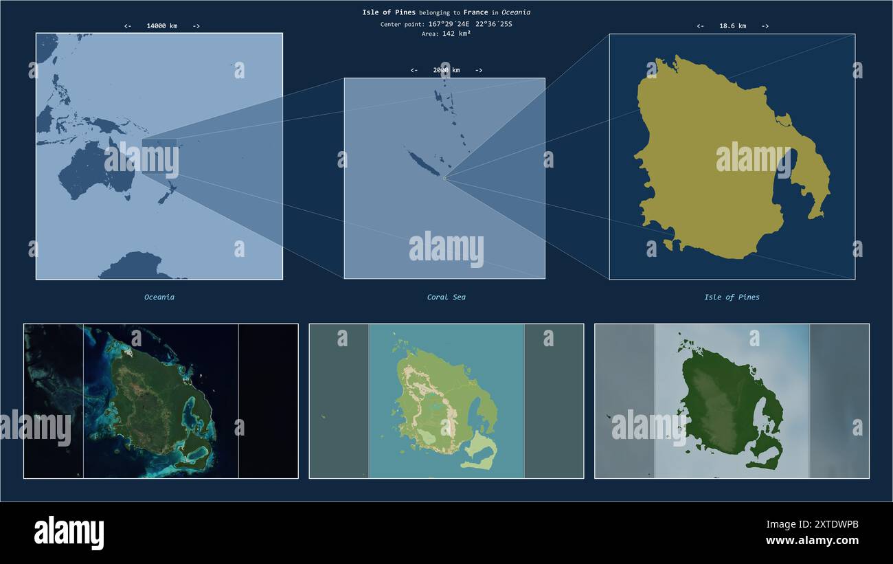 Isle of Pines in the Coral Sea - belonging to France. Described ...