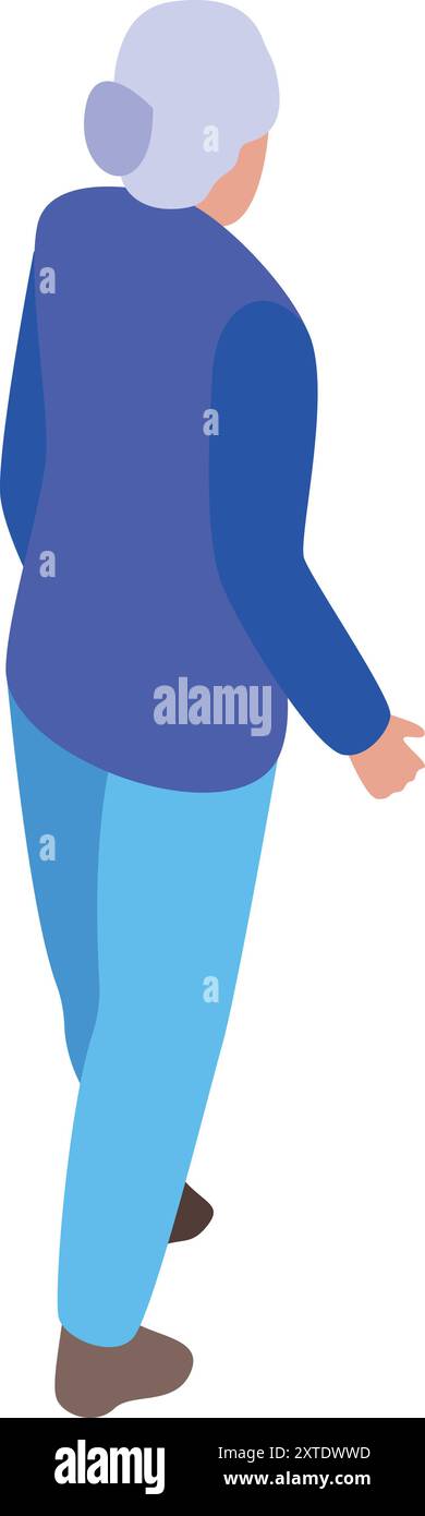 Back view mature woman Stock Vector Images - Alamy