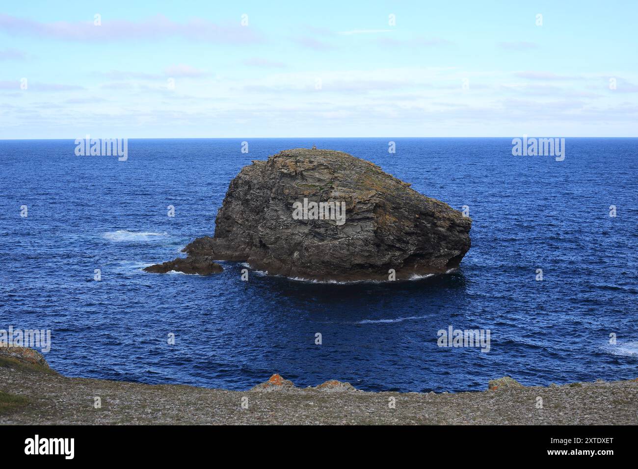 Rocky island called Ile en Oulm, Belle Ile en Mer, Brittany, France ...