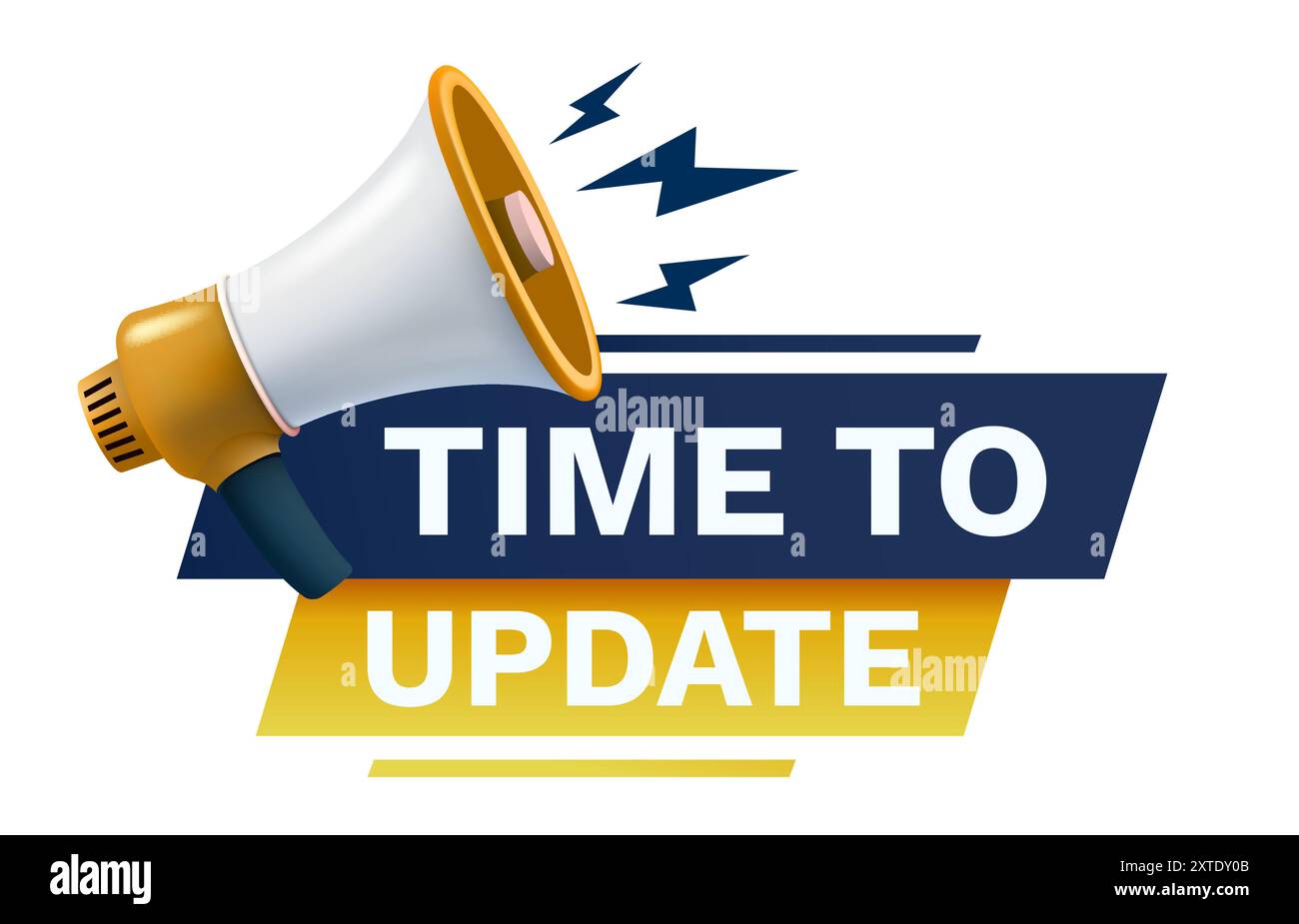 Time to update message, megaphone announces news, banner service ...