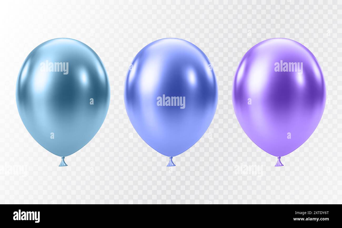 Luxury realistic balloons. 3D glossy helium balloons Stock Vector Image ...