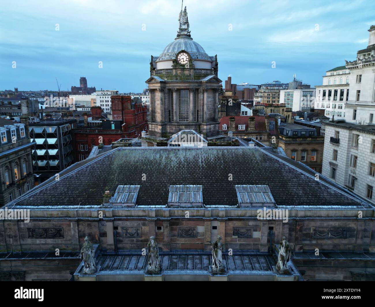 Elevated image looking over the rear of Liverpool Town Hall from ...