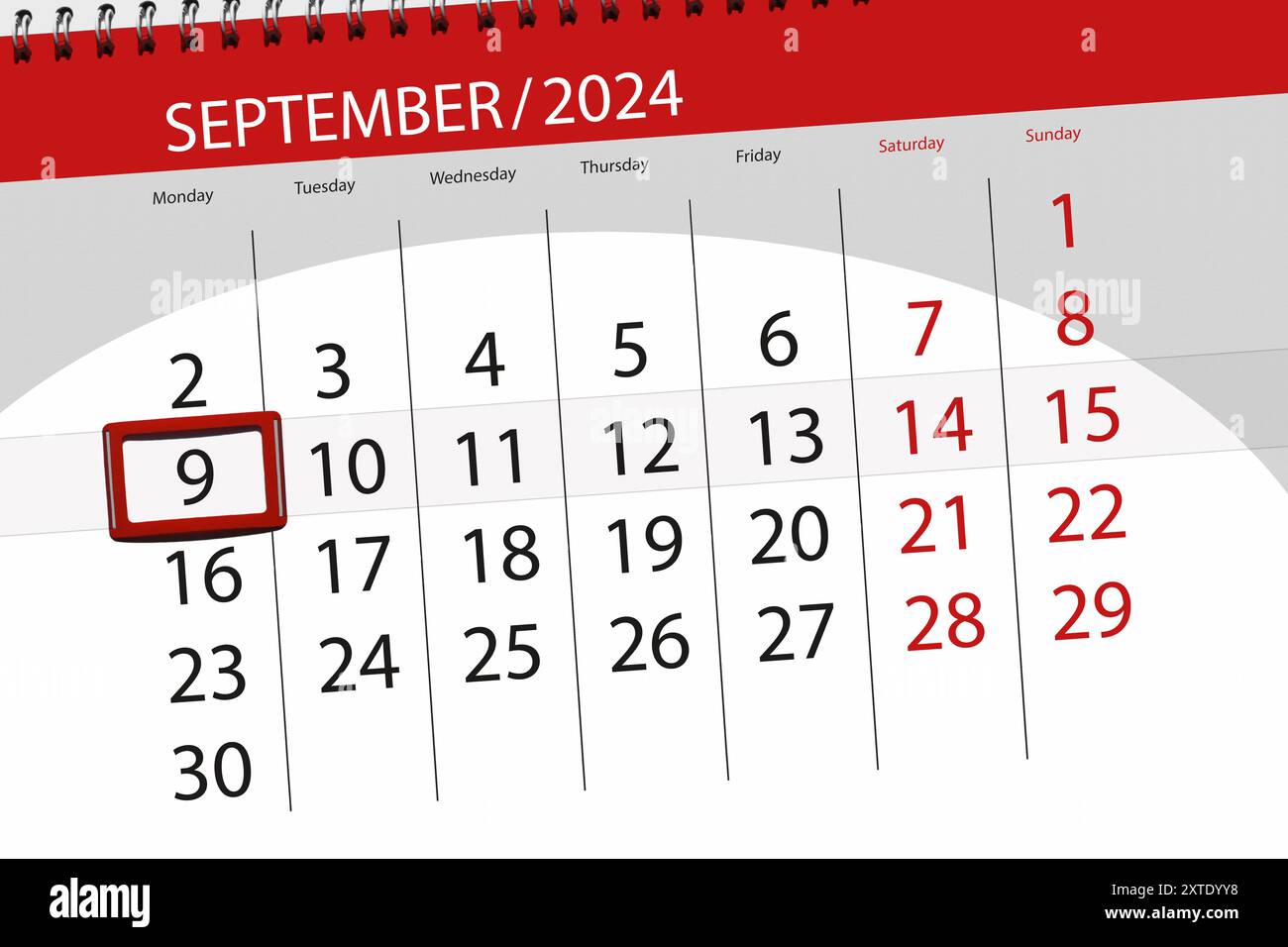 Calendar 2024, deadline, day, month, page, organizer, date, September ...