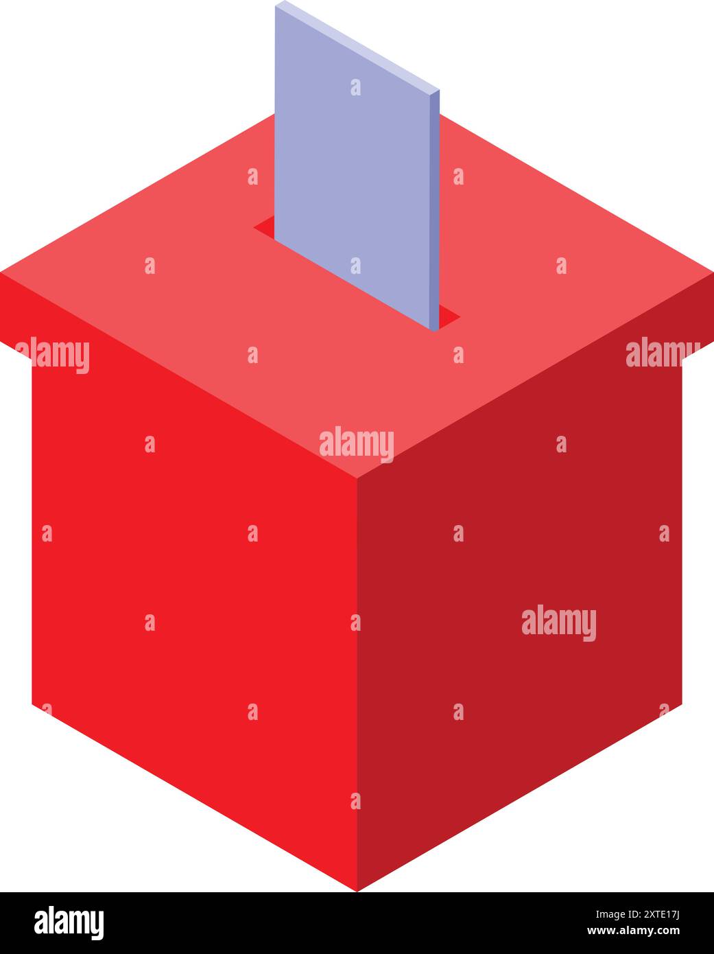 Red election box receiving ballot paper in isometric view Stock Vector ...