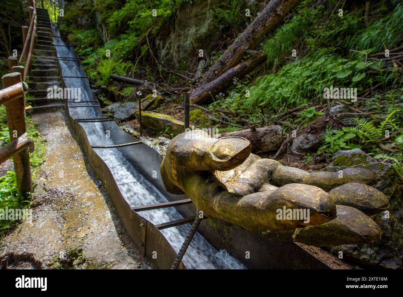 Water Cascades Down Bisse Vieux, an Ancient Irrigation Channel in the ...
