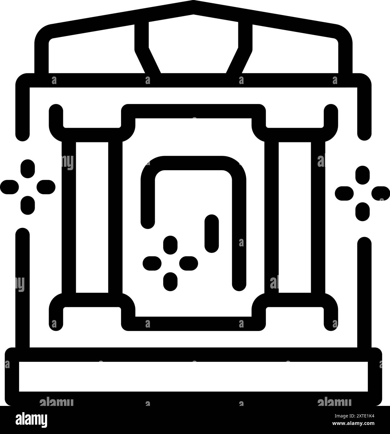 Simple line icon of a government building facade, representing honesty ...