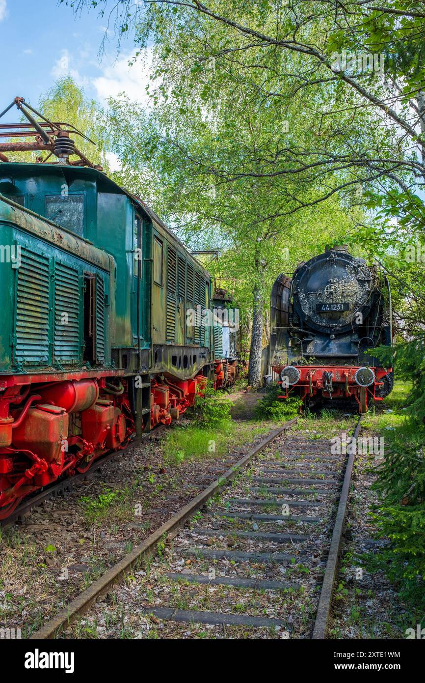 Old historic railway vehicles in Germany Stock Photo - Alamy