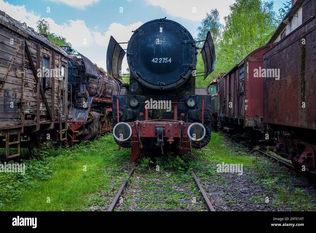Old historic railway vehicles in Germany Stock Photo - Alamy