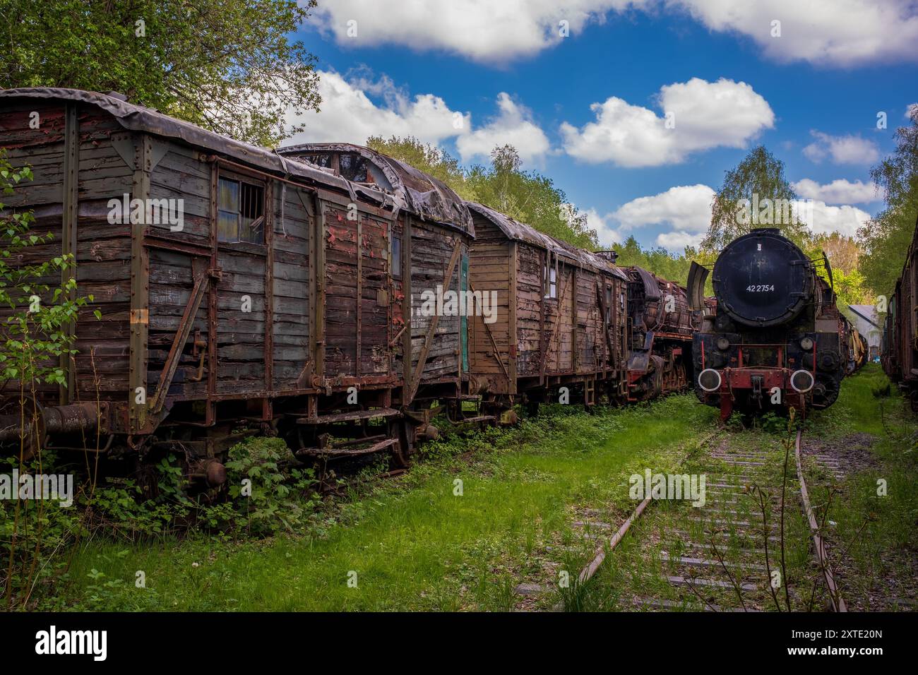 Old historic railway vehicles in Germany Stock Photo - Alamy