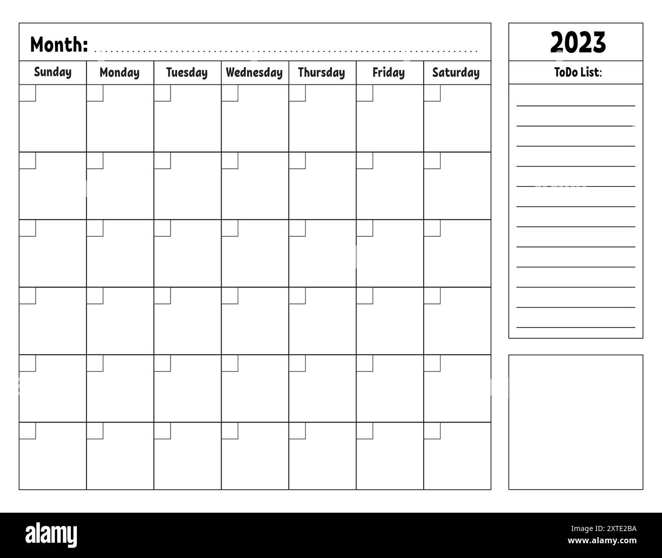 Blank calendar template for one month without dates. Colorful design ...