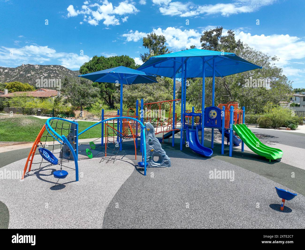 Colorful children playground activities in community public park ...