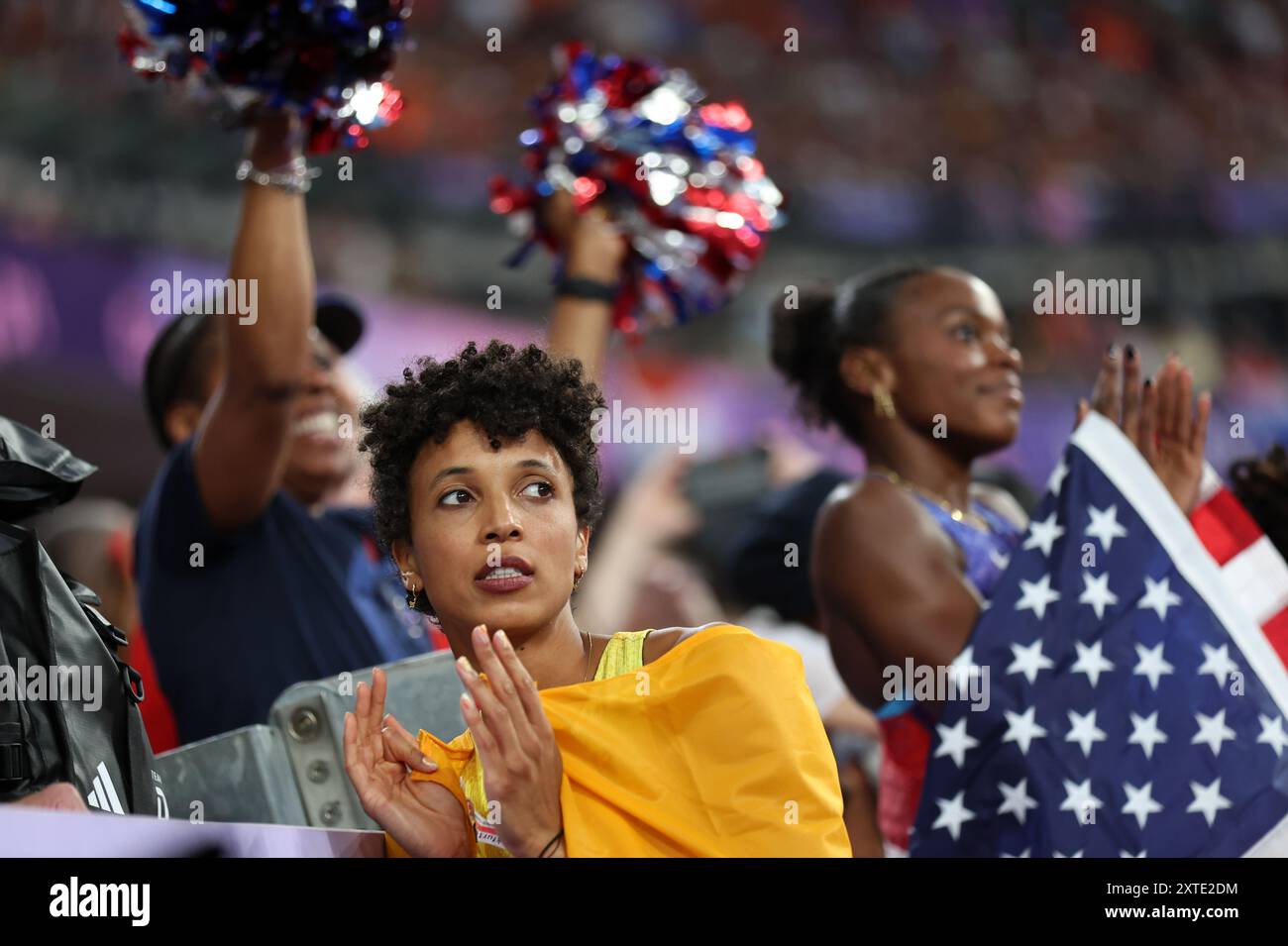 PARIS, FRANCE - AUGUST 08: Second Malaika Mihambo of Germany after in ...