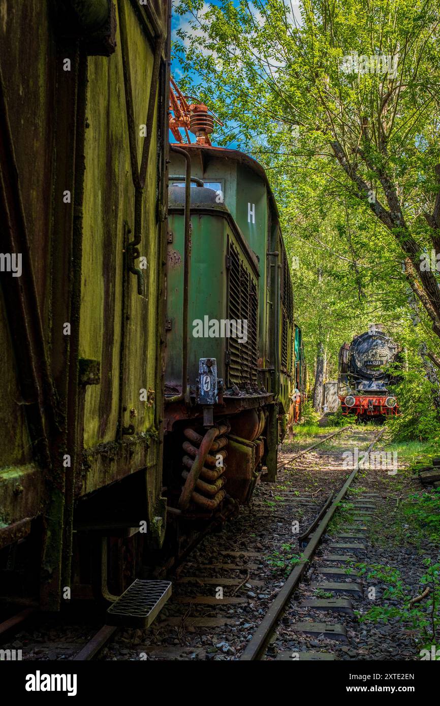 Old historic railway vehicles in Germany Stock Photo - Alamy