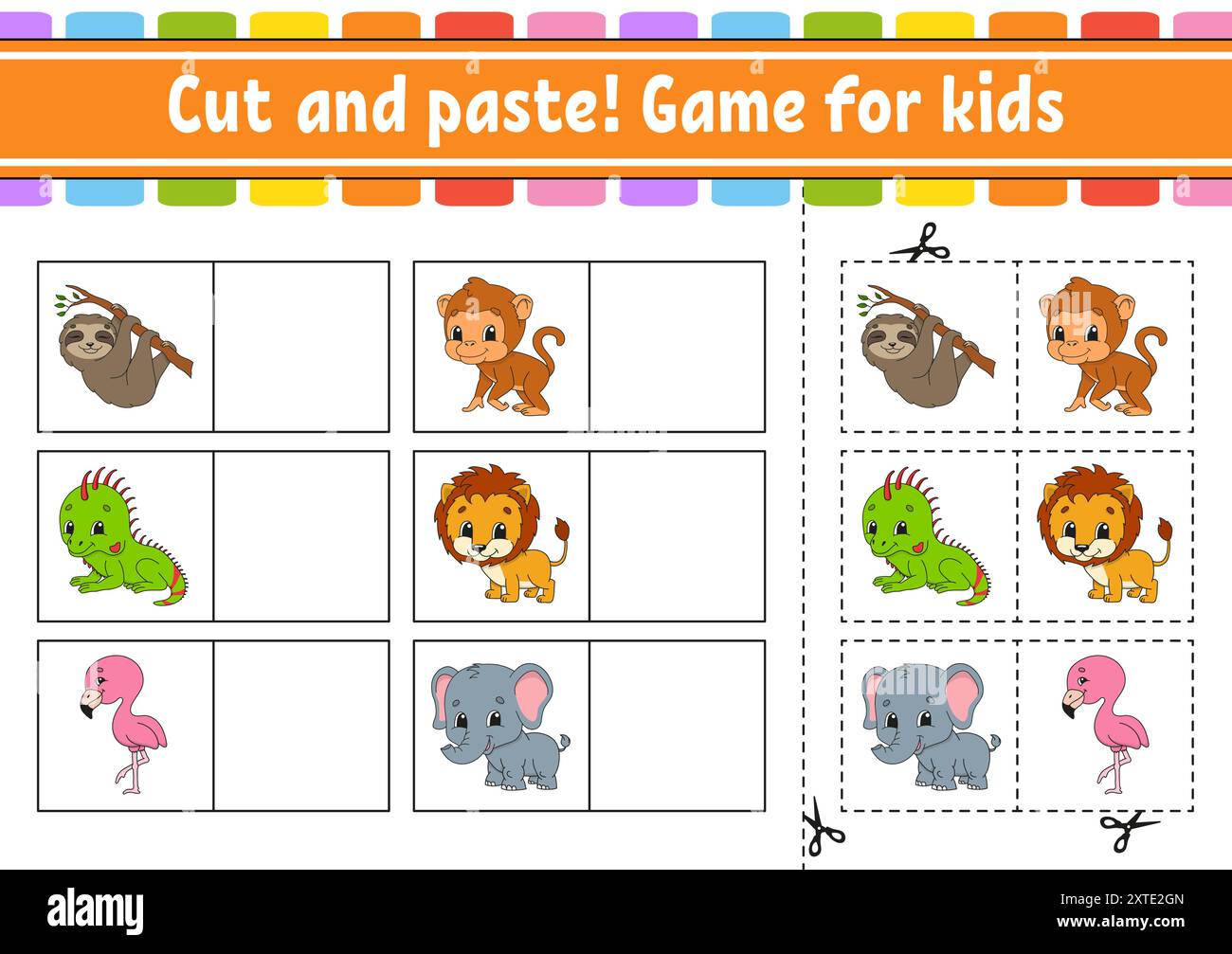 Cut and paste. Game for kids. Educational activity worksheet for kids ...
