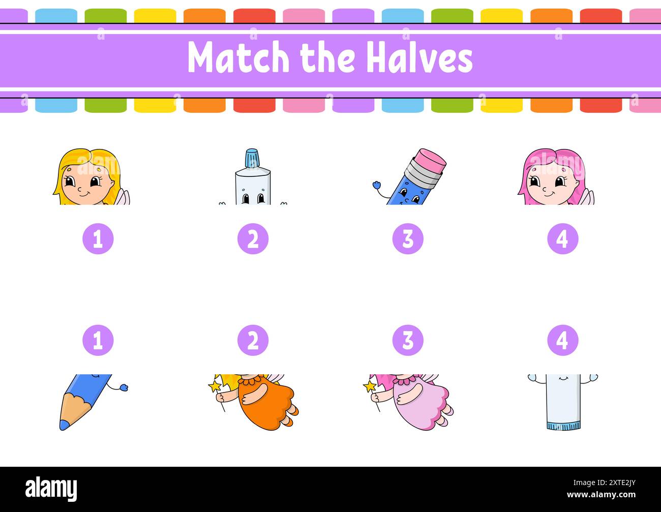 Match the halves. Education developing worksheet. Matching game for ...