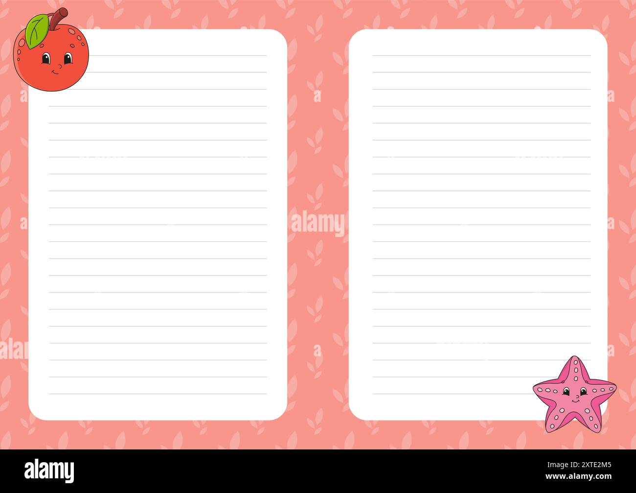 Colored sheet template for notes. Paper page for journal, notebook ...