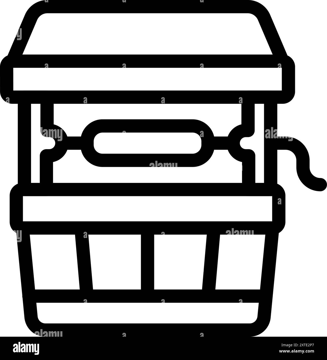 Water well with bucket hanging providing fresh water supply icon Stock ...