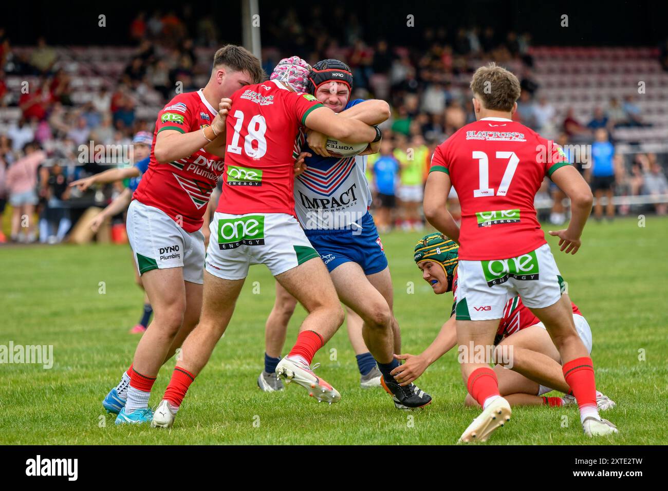 Neath, Wales. 3 August 2024. Charlie Thomas of Wales gets to grips with ...