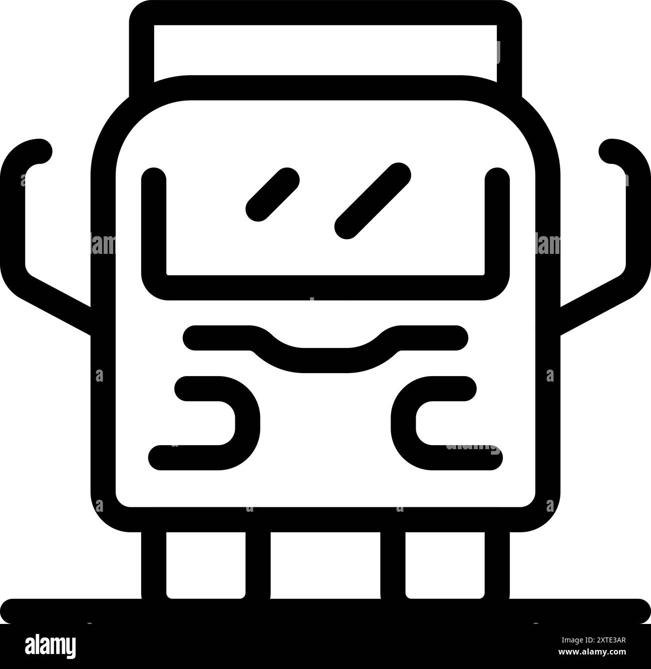 Simple black and white icon of a city bus waiting for passengers Stock ...