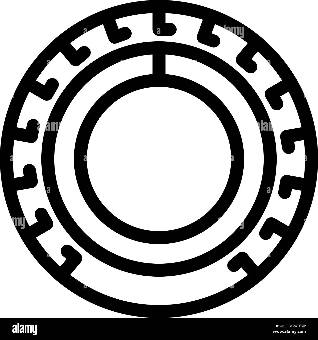 Simple icon of a round bearing, a mechanical element providing smooth ...