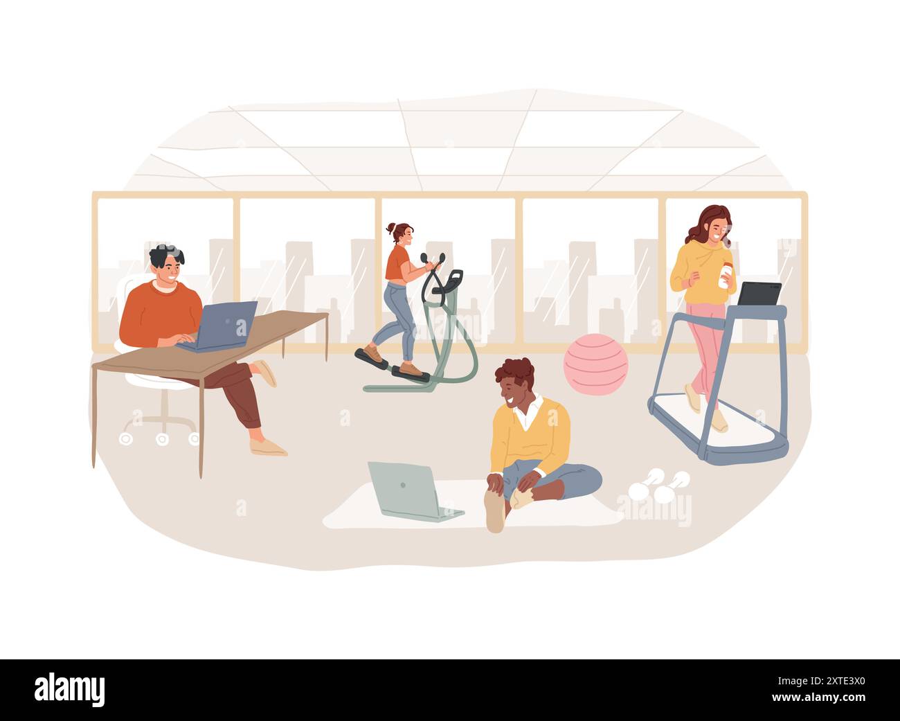 Office gym isolated cartoon vector illustrations Stock Vector Image & Art - Alamy