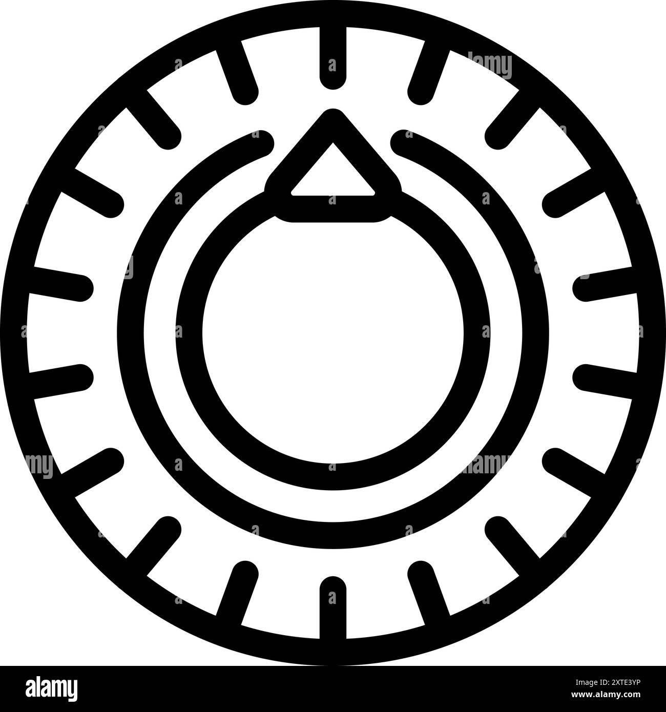 Combination safe lock dial with arrow pointing up, simple design Stock ...