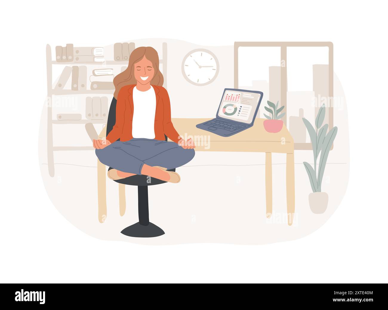 Yoga break isolated cartoon vector illustrations Stock Vector Image ...