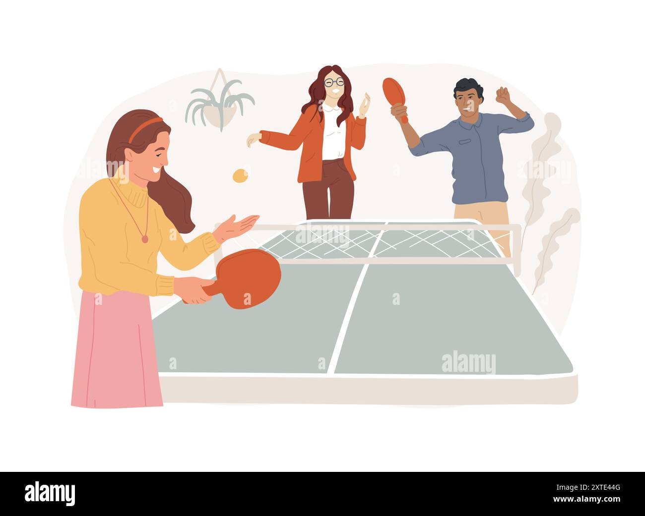 Table tennis tournament isolated cartoon vector illustrations Stock ...